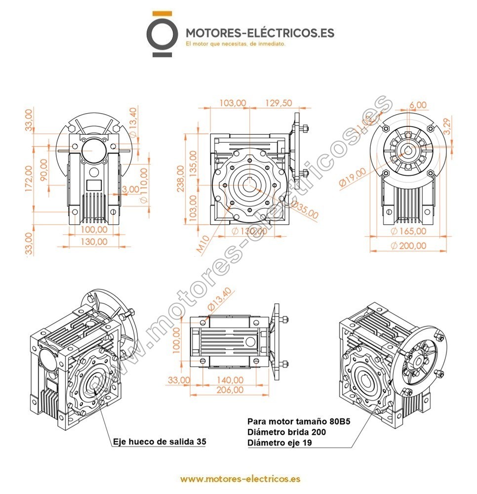 Comprar MOTORREDUCTOR MONOFASICO 220V 0,55KW / 0,75CV (11 RPM DE SALIDA ...